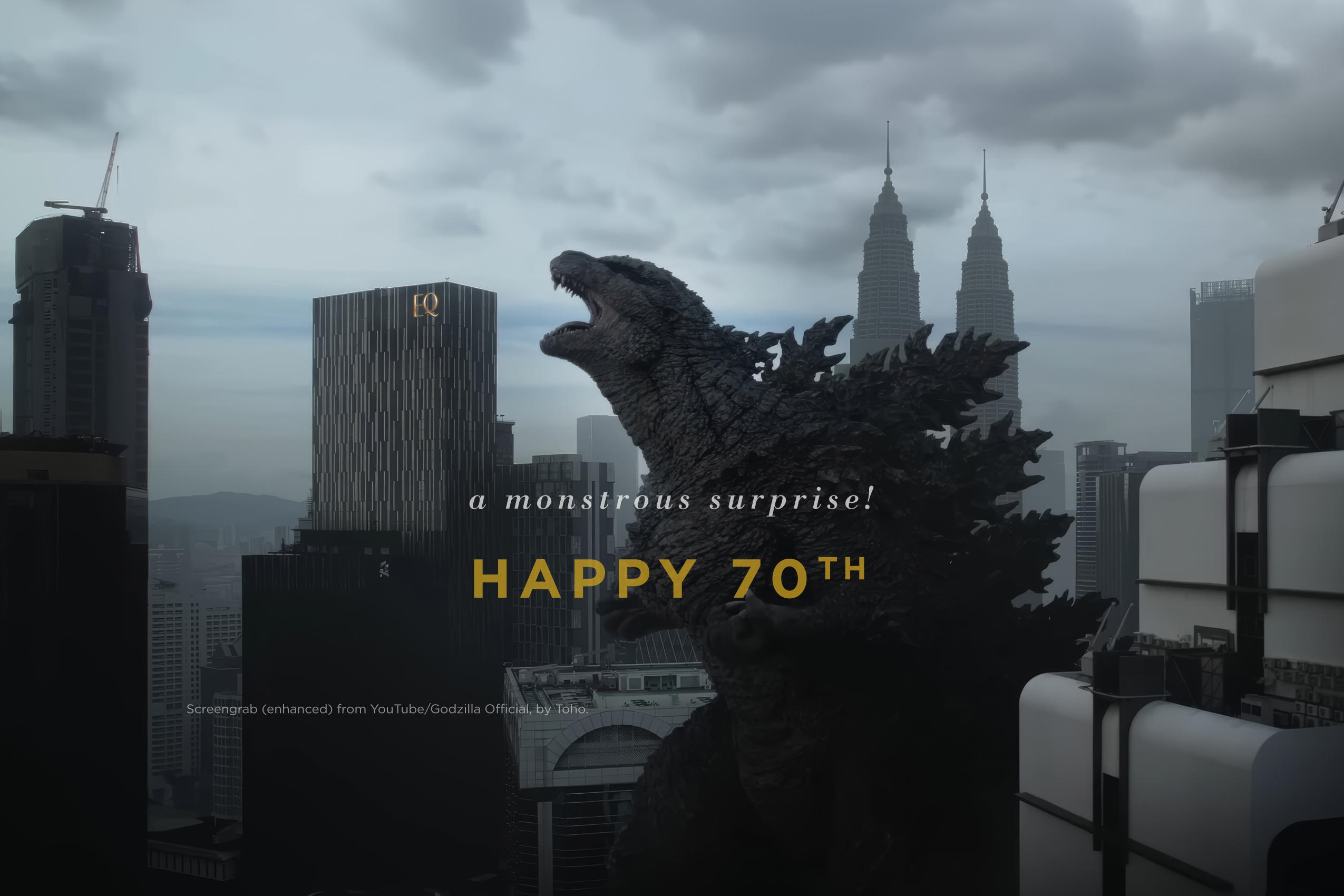 GODZILLA LOOMS OVER MALAYSIA’S PETRONAS TWIN TOWERS IN 70TH ANNIVERSARY ...